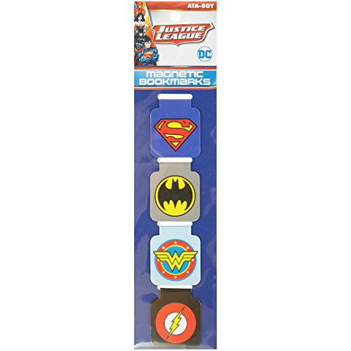 Ata-Boy Justice League Bookmark, Logo Magnetic Bookmarks (4 Set) DC Comics Gifts & Merchandiseā¦