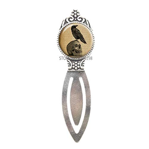 Raven Skull Bookmark,Bird Skull Charm Bookmark,Skeleton Bookmark,Goth Bookmark,Handmade Bookmark,N126