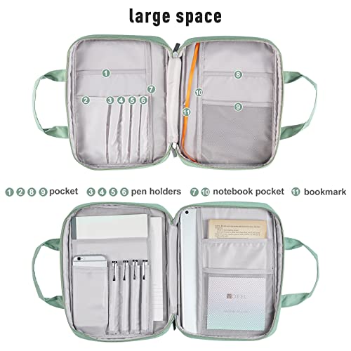 Datoua Bible Covers for Women Girls, Bible Case Scripture Carrying Carrier with Handle and Pocket, Bible Bag Teens Book Protective Large Medium Standard Size, Bible Accessories Study Supplies (Green)