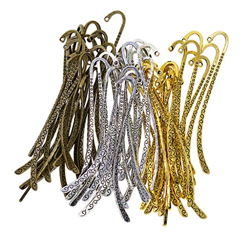 Esquirla 60pcs Retro Metal Bookmark Beading Vintage Bookmark Student Gifts