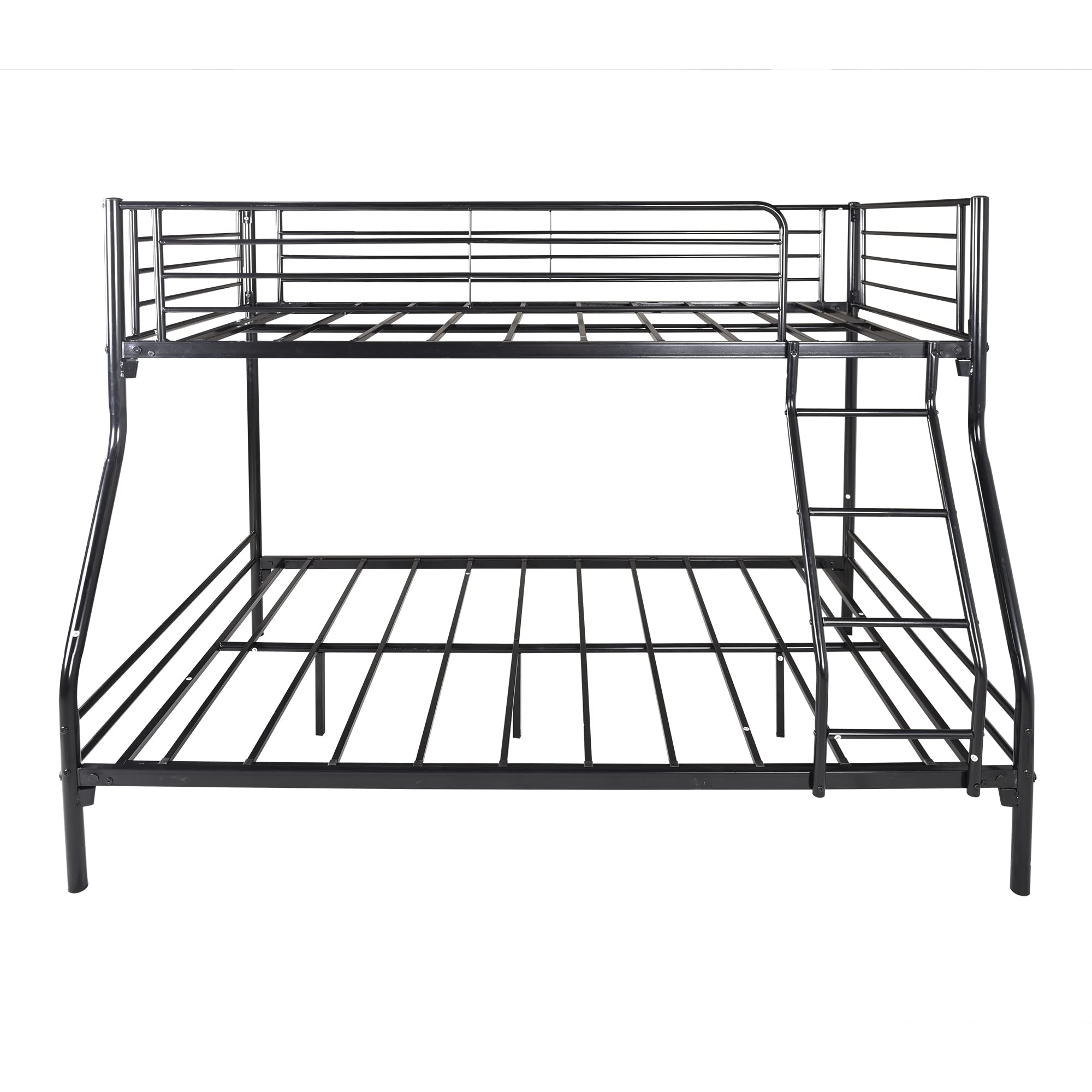 Tidyard Heavy Duty Twin-Over-Full Metal Bunk Bed, Easy Assembly with Enhanced Upper-Level Guardrail, Black for Bedroom Dorm Guest Room Home Furniture