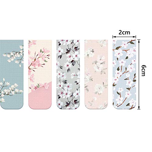 10 Pieces Magnetic Bookmarks Magnet Page Markers Assorted Book Markers Set for Students Reading (Floral Syle, 2.3 x 0.8 Inch)