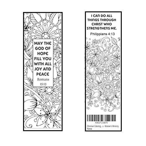 Christian Coloring Bookmarks - Bible Verse Color Your Own Book Marks - Anti Stress - Art Therapy - Adult Coloring - 100 Bulk Pack All The Same Design - Great for Large Groups - Women's Ministry