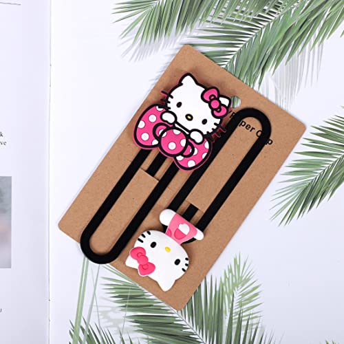 XBY 2 Pack Cat Bookmarks for Kids 3D Non-Slip Bookmark and Page Holder Unique Gift Idea Anime PVC Book Marker Reading Accessories 100th Day of School Gift,Girls,Book Lovers,Students