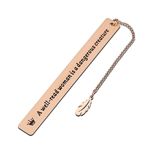 Book Lover Gift for Woman Inspirational Bookmark Graduation Birthday Valentine Gift for Female Friends Nerd Teen Girls Daughter Mom Teacher Christmas Bookmark Gift for Coworker Boss Lady Rose Gold