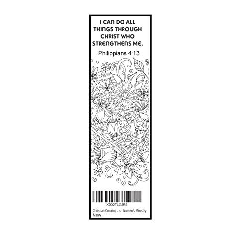 Christian Coloring Bookmarks - Bible Verse Color Your Own Book Marks - Anti Stress - Art Therapy - Adult Coloring - 100 Bulk Pack All The Same Design - Great for Large Groups - Women's Ministry
