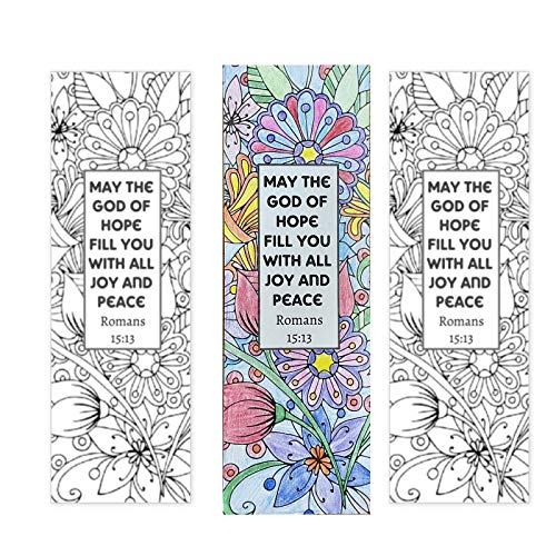 Christian Coloring Bookmarks - Bible Verse Color Your Own Book Marks - Anti Stress - Art Therapy - Adult Coloring - 100 Bulk Pack All The Same Design - Great for Large Groups - Women's Ministry