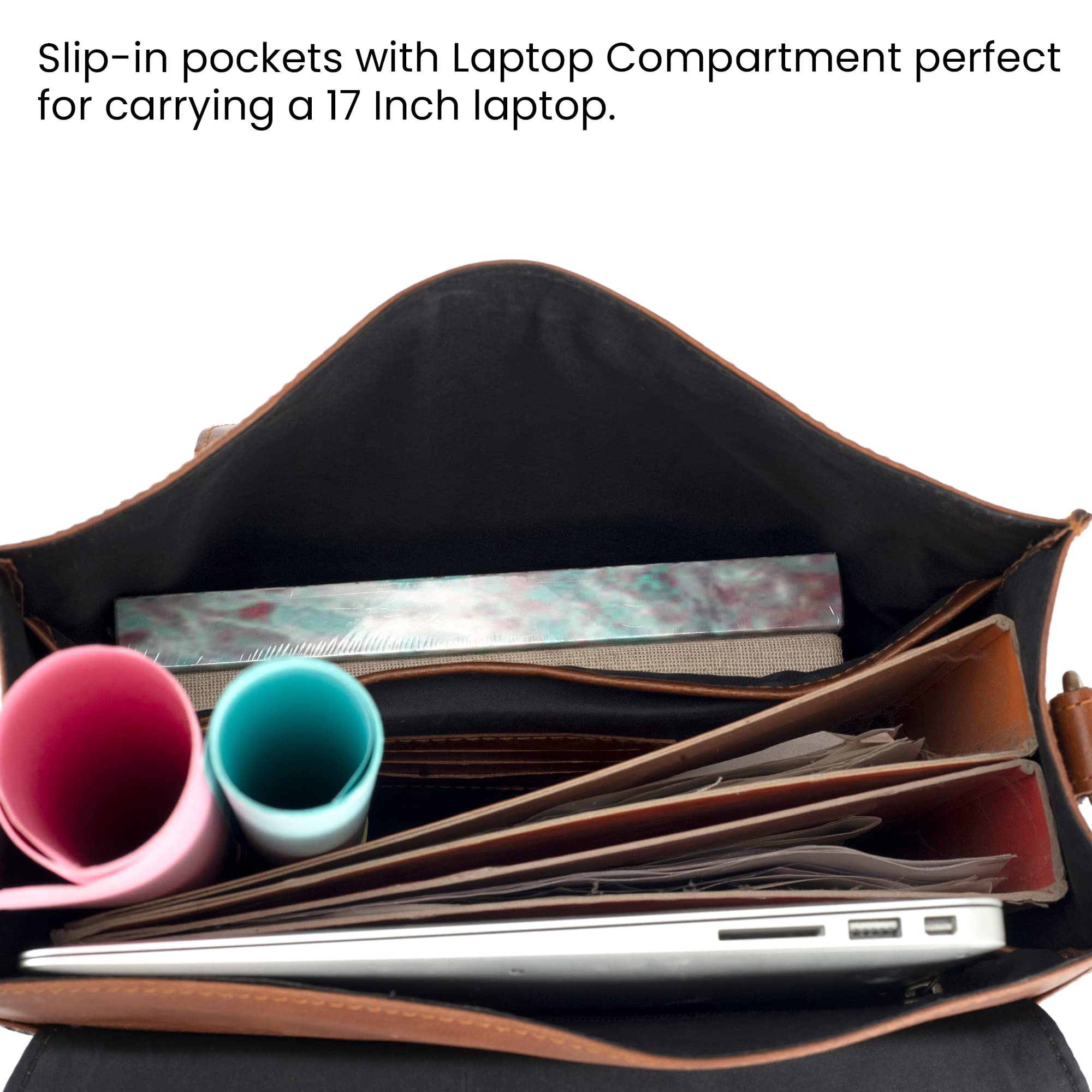 Handmade World Full Grain Soft Buffalo Black 17 Inch Large Leather Backpack Convertible Vertical Messenger bags Computer Briefcase Laptop Satchel Travel Crossbody Bag for Office Work College