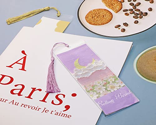 Clear Bookmark Sleeves Penta Angel 20Pcs Plastic Blank Photobooth Frames Vinyl Book Markers Cover Holder with Hole for Students Reading Wedding Valentine’s Gift Party Favor, 6.69x2.28’’ (20)