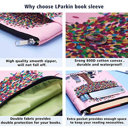 Just A Girl Who Loves Books, Book Sleeve with Zipper,Book Nerd Gifts, 11x8.5 Inch, Washable Fabric