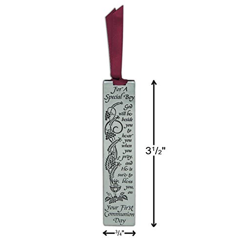Cathedral Art Boy First Communion Metal Bookmark Includes Special Prayer, 3-1/2-Inch