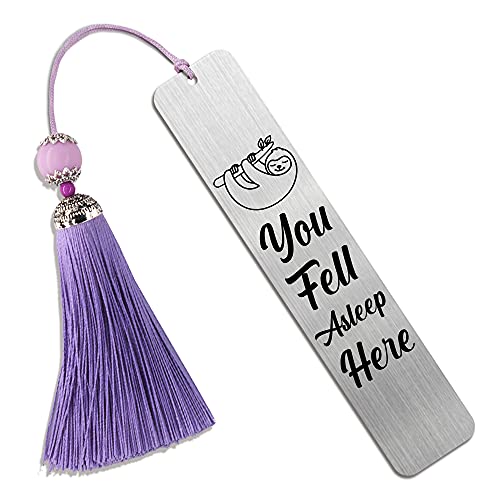 DYJYBMY You Fell Asleep Here, Metal Bookmark, Engraved Bookmark, Teacher Gift, Book Club Gifts, Wedding Party Gift, Gift for Women Men Book Lover Friends Librarian