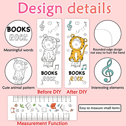 Anseal 120 PCS Color Your Own Bookmarks Bulk, DIY Bookmarks for Kids/Teens, Cute Animal Bookmarks for Reading Lover, 12 Styles Fun & Personalized Bookmark for Students, Classroom Rewards Supplies