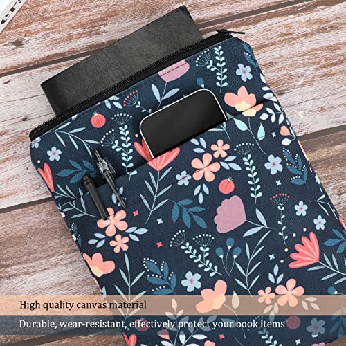 Book Sleeve Book Covers Book Protector Floral Printed with Zipper Washable Fabric for Teen Adult Book Lover Teacher Student(Medium,11 X 8.7 Inch)…