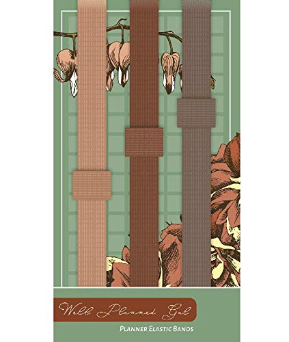 Elastic Planner Band and Pen Holder, 3 Pack, by Well Planned Gal (Cinnamon)