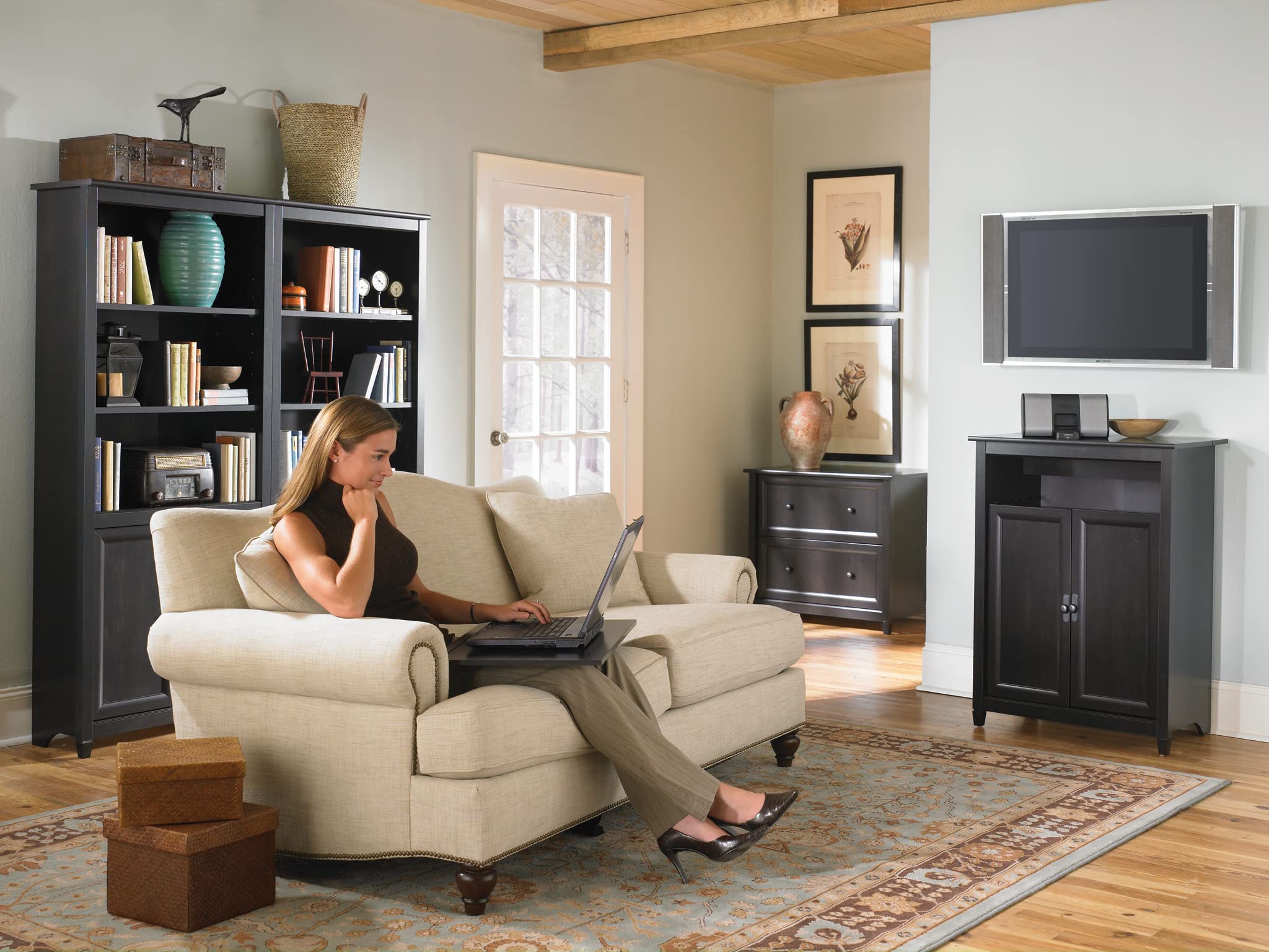 Sauder Edge Water Lateral File, Estate Black finish