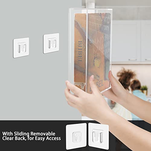 Clear Display Case for Bible, Acrylic Wall Mount Vertical & Horizontal Display Case, Book Display Case Family Old Bible Heirloom Organizer Box for Book Jewelry Collector, 10.25 x 7.25 x 2 inch