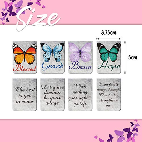 12 Pieces Butterfly Magnetic Bookmarks Inspirational Quotes Magnetic Bookmarks Magnet Page Markers Assorted Book Markers Set for Students Teachers School Home Office Supplies