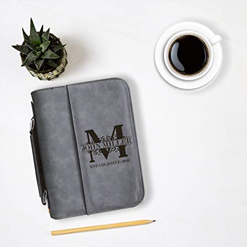 Personalized Royal Monogram Large Leatherette Book/Bible Cover with Handle and Zipper | Custom Book/Bible Cover | Personalized Laser Engraved