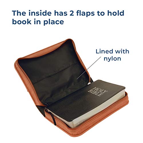 Personalized Royal Monogram Large Leatherette Book/Bible Cover with Handle and Zipper | Custom Book/Bible Cover | Personalized Laser Engraved