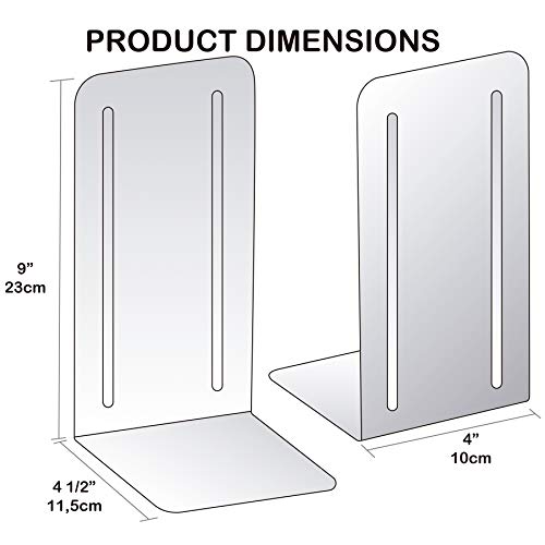 Acrimet Jumbo Premium Metal Bookends 9" (Heavy Duty) (Yellow Color) (1 Pair)