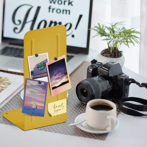 Acrimet Jumbo Premium Metal Bookends 9" (Heavy Duty) (Yellow Color) (1 Pair)