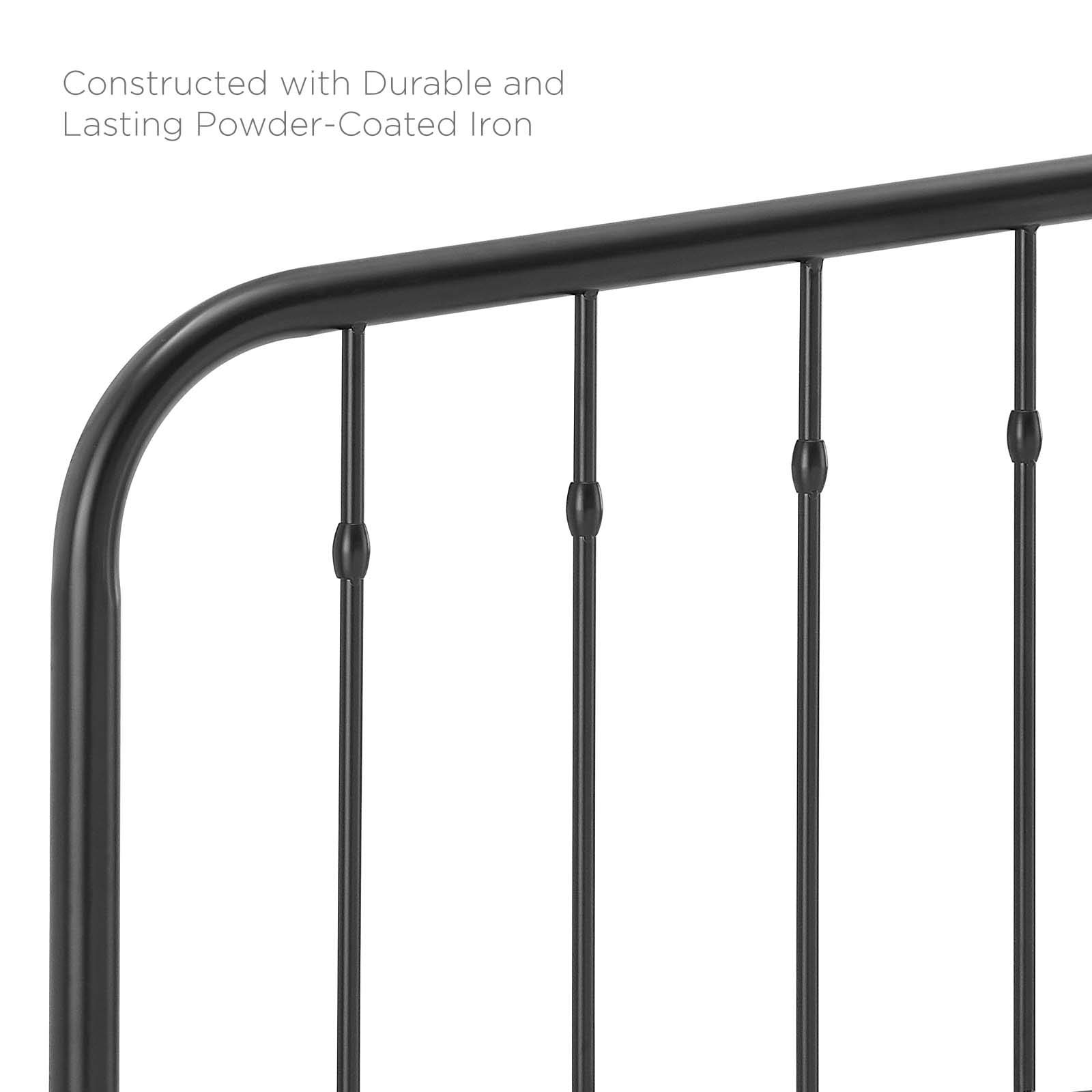 Modway Lennon Modern Farmhouse Metal Queen Headboard in Black