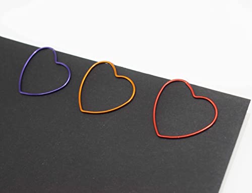 Heart Paper Clips, Cute Love Heart Bookmark Clips, Red Love Heart Shaped Paper Clips ( Red,50 PCS )