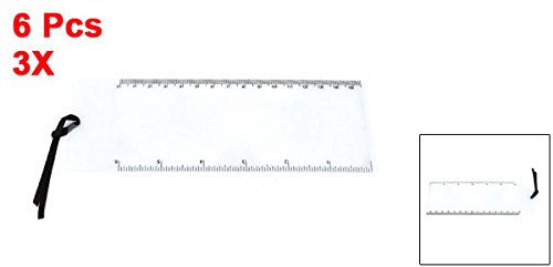 uxcell 6 Pcs Bookmark Ruler Magnifier Fresnel Lens 3X Magnifying Sheet