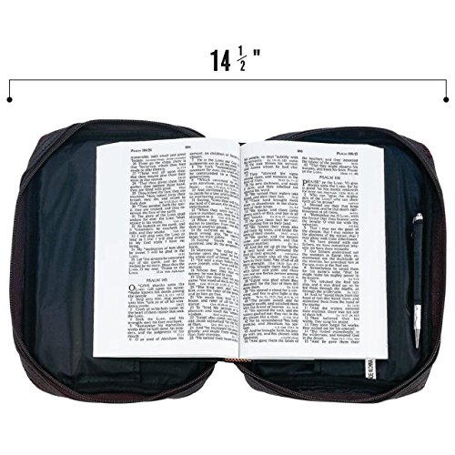 Embassy Alligator Embossed Genuine Leather Bible Cover, Protects and Shelters Your Bible Keeping It Safe and Offers Additional Storage, Burgundy