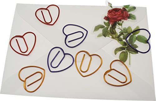 Heart Paper Clips, Cute Love Heart Bookmark Clips, Red Love Heart Shaped Paper Clips ( Red,50 PCS )