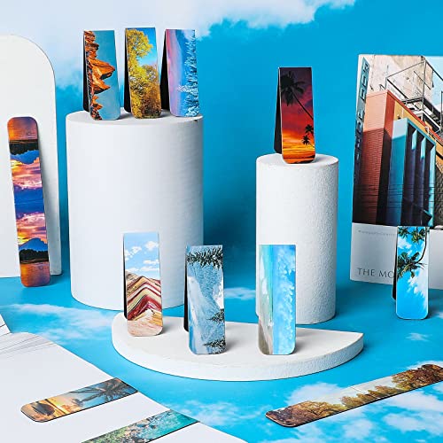 24 Pieces Magnetic Book Markers Adventure Magnetic Bookmarks Book Markers for Women Magnet Page Markers Set Book Marks for Book Lovers Assorted Book Marks for Students Reading, Teachers, Landscape