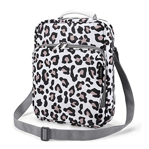 Losong Bible Covers for Women, Bible Carrying Case with Strap, Bible Protective Bag with Handle & Zippered Pocket, Study Bible Bag and Totes for Church Gifts Leopard