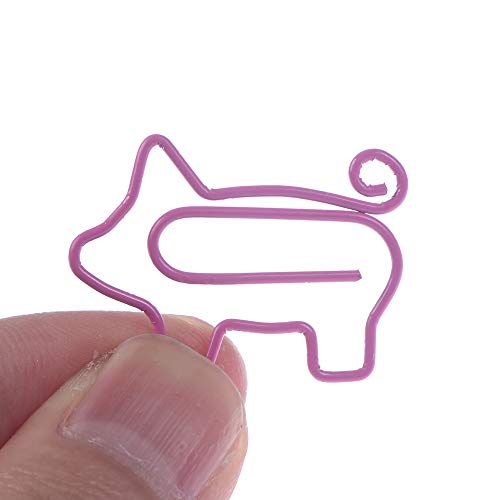 RAYNAG 50 Pieces Cute Pig Shaped Small Paper Clips Bookmark Clips for Office School Home ,Pink
