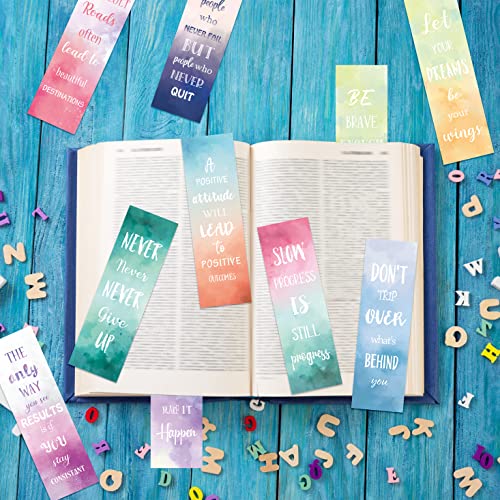 12 PCS Inspirational Bookmarks for Women Men, 12 Styles Encouraging Bookmarks for Kids Students, Positive Bookmarks Bulk for Reading Lovers Teachers School Home