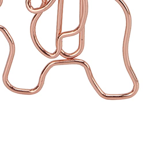 20Pcs Cute Elephant Shaped Paper Clips,Rose Gold Journal Paper Clips Metal Bookmark Clips Office Supplies with Storage Box for Document Organizing