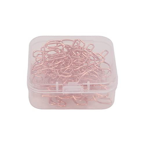 20Pcs Cute Elephant Shaped Paper Clips,Rose Gold Journal Paper Clips Metal Bookmark Clips Office Supplies with Storage Box for Document Organizing