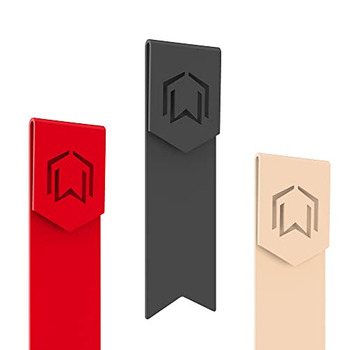 CZUR Mental Bookmark, Stylish Bookmarks, Teacher Valentine Gift, Unique Gift for Women, Men, Readers, Light&Durable Reward Bookmark with ANODIZING Technology, SuperGrip U-Shape Design-3 Pieces