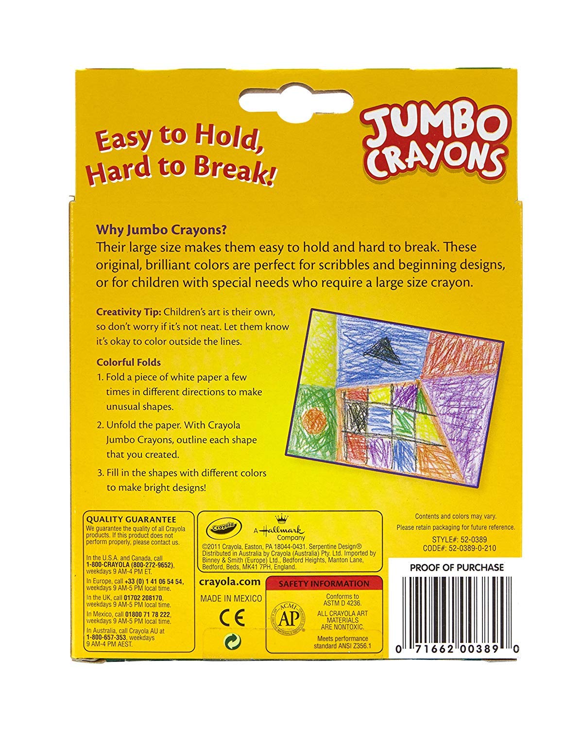 Crayola Jumbo Crayons, 8 Toddler Crayons, Assorted Colors