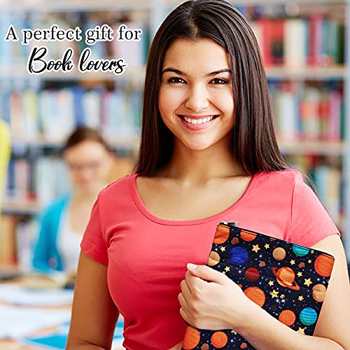 Book Sleeve Galaxy Space Book Protector, Book Covers for Paperbacks, Washable Fabric, Book Sleeves with Zipper, Medium 11 Inch X 8.7 Inch Bookish Gift
