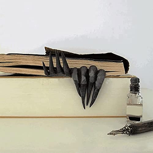NEWMIND 1Pcs 3D Bookmark-Thriller Demon Hand Bookmark,Creative 3D Devil's Hand Bookmark Resin Stationery Gift Bookshelf Ornaments,Resin Claw Witch's Hand Festival Decor Novelty Cool Gifts-Gray
