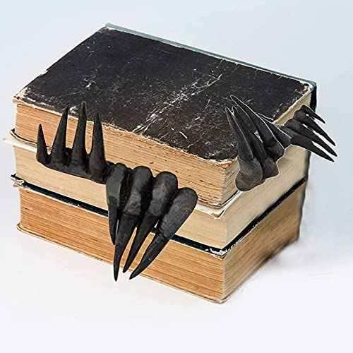 NEWMIND 1Pcs 3D Bookmark-Thriller Demon Hand Bookmark,Creative 3D Devil's Hand Bookmark Resin Stationery Gift Bookshelf Ornaments,Resin Claw Witch's Hand Festival Decor Novelty Cool Gifts-Gray