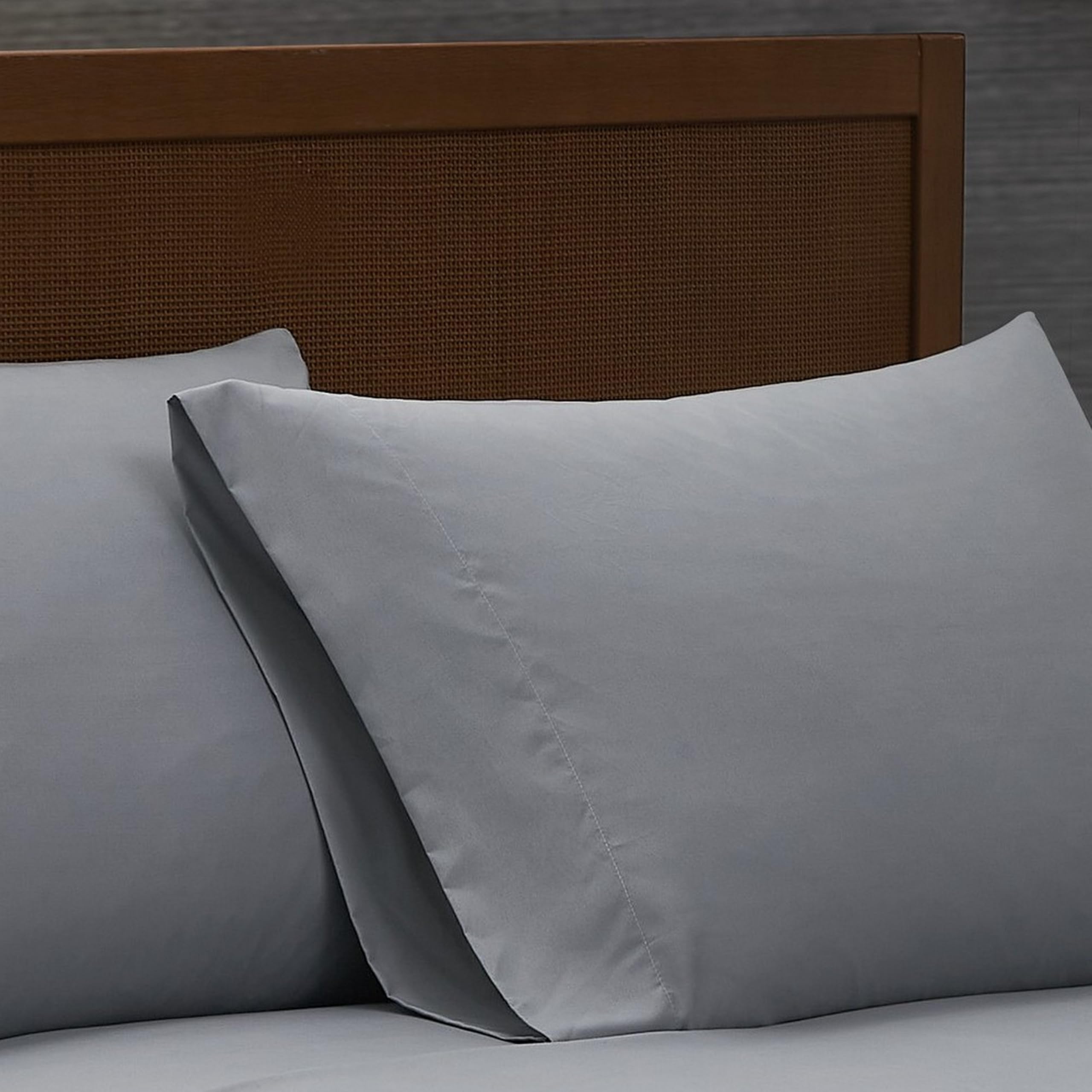 LONDON FOG Garment Washed Solid Sheet Set Grey Microfiber 4-Piece Queen Sheet Set, Solid Themed, Deep Pocket, Adult and Teen, Oeko-TEX Certified