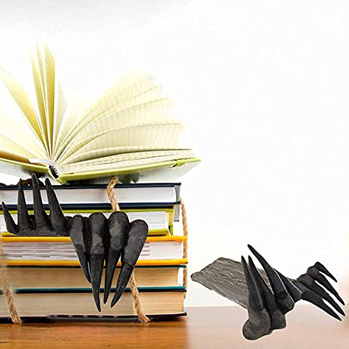 NEWMIND 1Pcs 3D Bookmark-Thriller Demon Hand Bookmark,Creative 3D Devil's Hand Bookmark Resin Stationery Gift Bookshelf Ornaments,Resin Claw Witch's Hand Festival Decor Novelty Cool Gifts-Gray