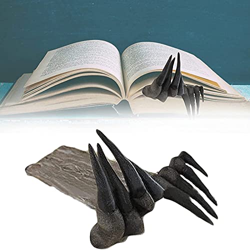 NEWMIND 1Pcs 3D Bookmark-Thriller Demon Hand Bookmark,Creative 3D Devil's Hand Bookmark Resin Stationery Gift Bookshelf Ornaments,Resin Claw Witch's Hand Festival Decor Novelty Cool Gifts-Gray