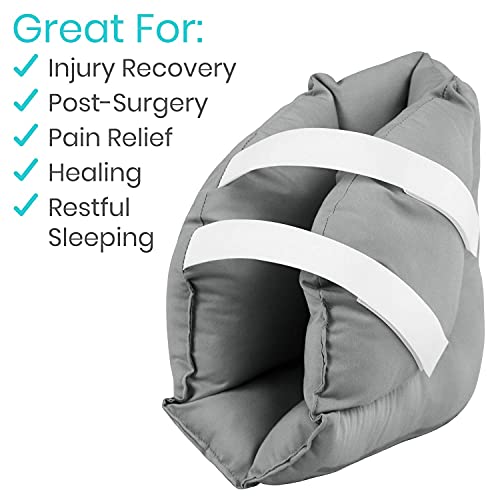 Xtra-Comfort Heel Protector Cushion (Pair) - Foot Boot for Swollen Feet, Sore Ankles, Pressure Ulcers, Sleeping and Recovering Post Surgery - Elevator Leg Rest Protection for Pain Relief - Washable