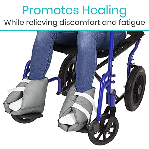 Xtra-Comfort Heel Protector Cushion (Pair) - Foot Boot for Swollen Feet, Sore Ankles, Pressure Ulcers, Sleeping and Recovering Post Surgery - Elevator Leg Rest Protection for Pain Relief - Washable