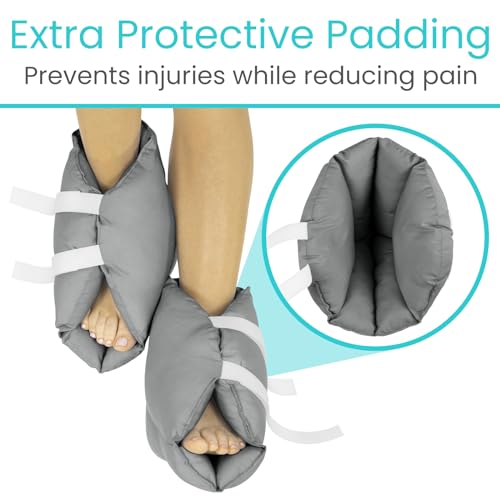 Xtra-Comfort Heel Protector Cushion (Pair) - Foot Boot for Swollen Feet, Sore Ankles, Pressure Ulcers, Sleeping and Recovering Post Surgery - Elevator Leg Rest Protection for Pain Relief - Washable