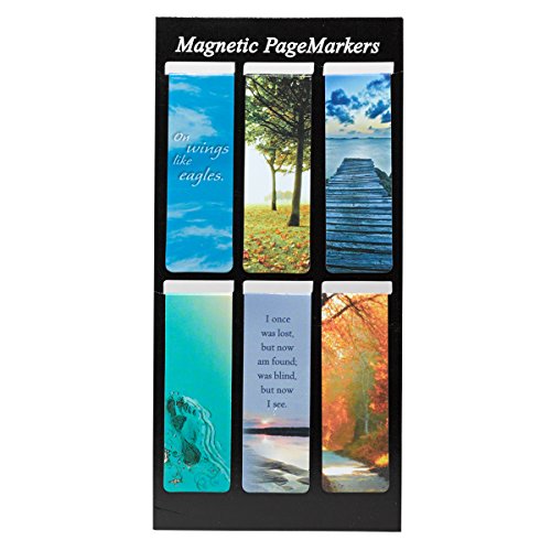 Beautiful Magnetic Bookmarks with Scripture and Words of Inspiration - Set of 6