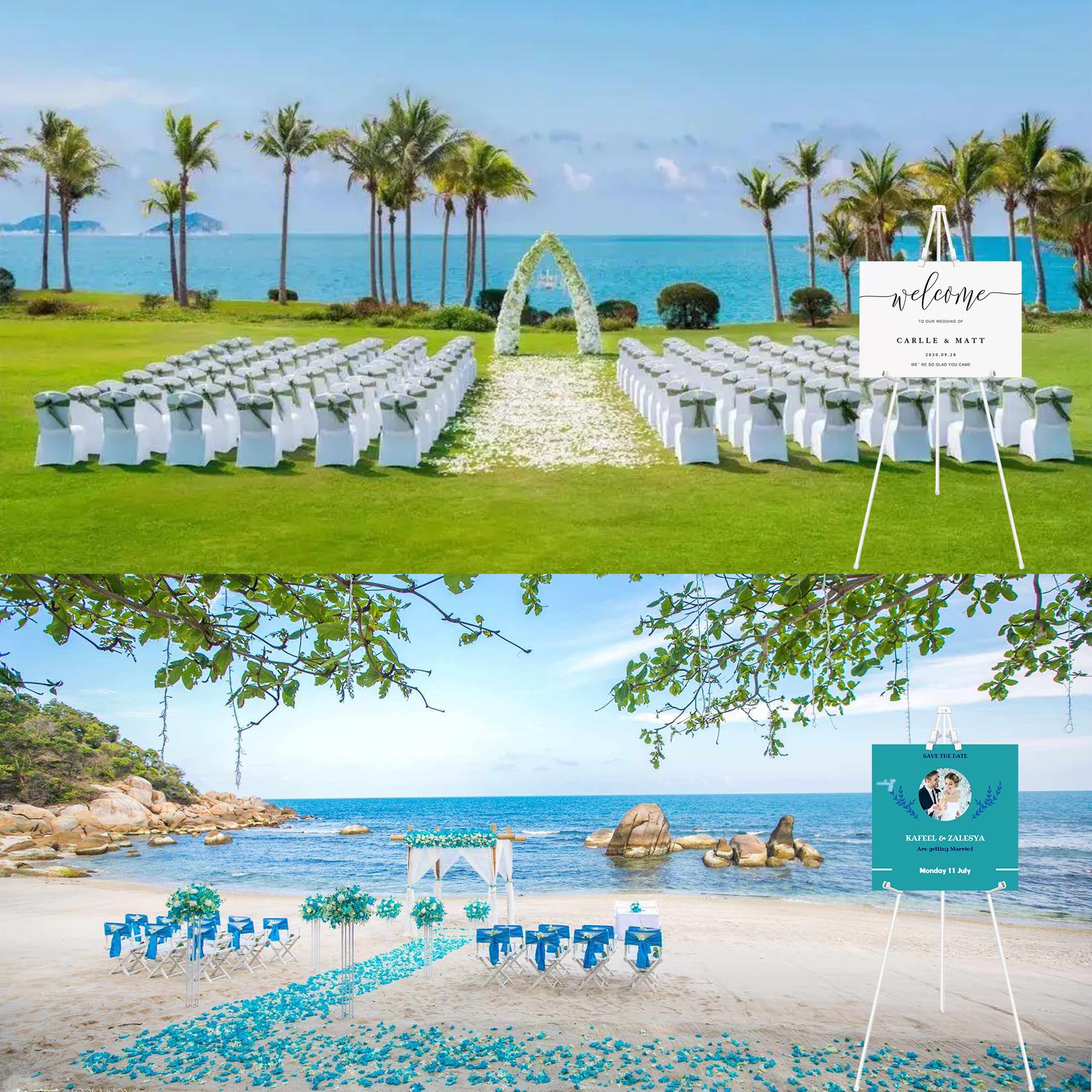 63" Instant Easels Stand for Wedding Sign & Posters,Adjustable Metal Easels for Display Painting Canvas,Folding Tripod with Portable Bag by JoyYeux,Black 1Pack